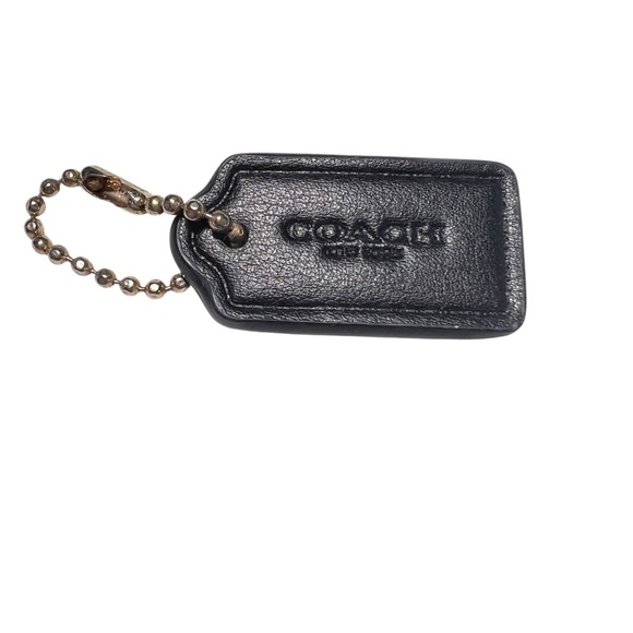 Coach | Bags | Coach Black Mini Leather Keychain Bag Tag Key Fob | Poshmark